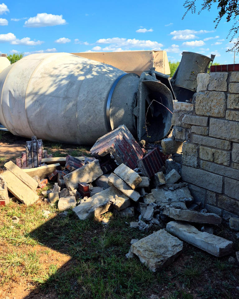 Driver trapped after cement truck rollover in Abilene Wednesday afternoon