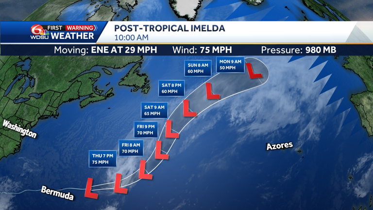 Imelda is now a post tropical cyclone, no longer a tropical system