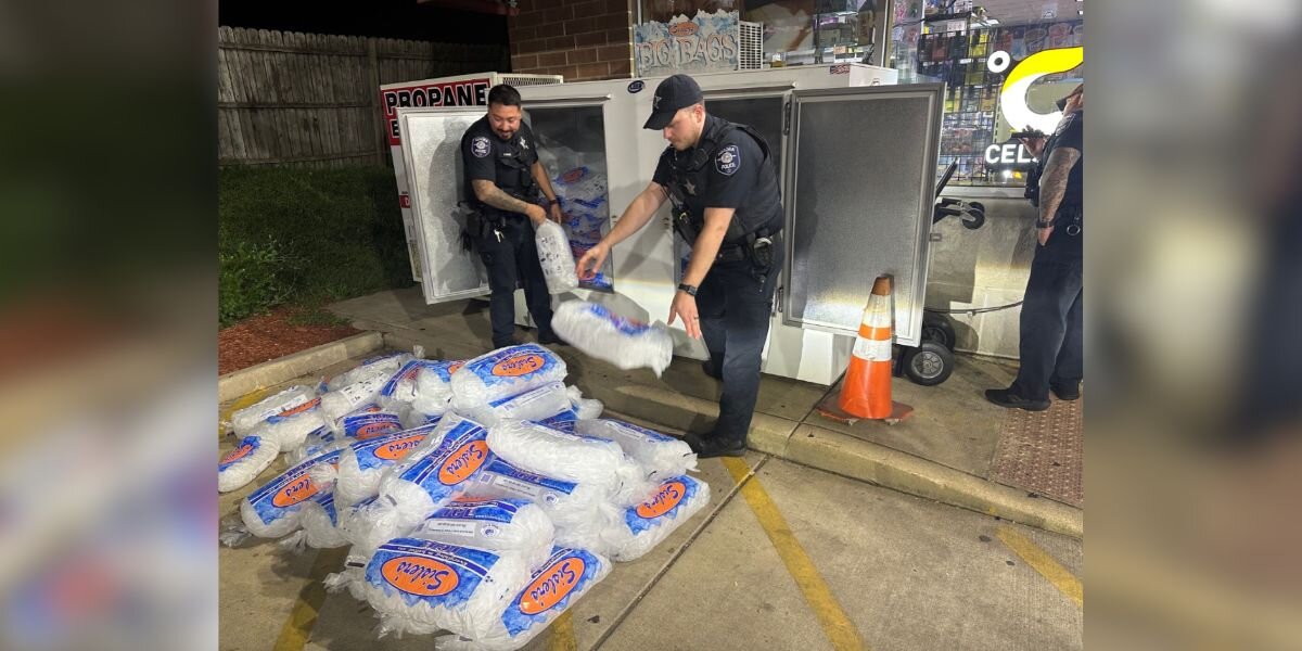 Officers Rush To Move 1,000 Pounds Of Ice To Save Baby Animal Trapped ...