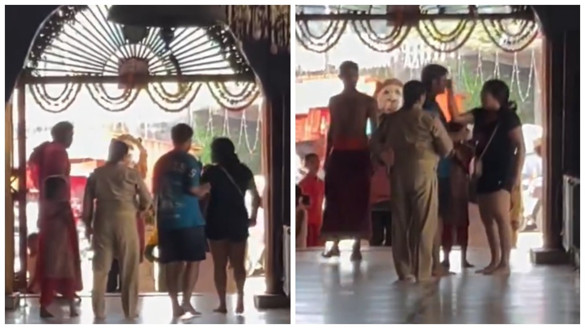 Woman in shorts argues with priest, cops after being denied entry at ...