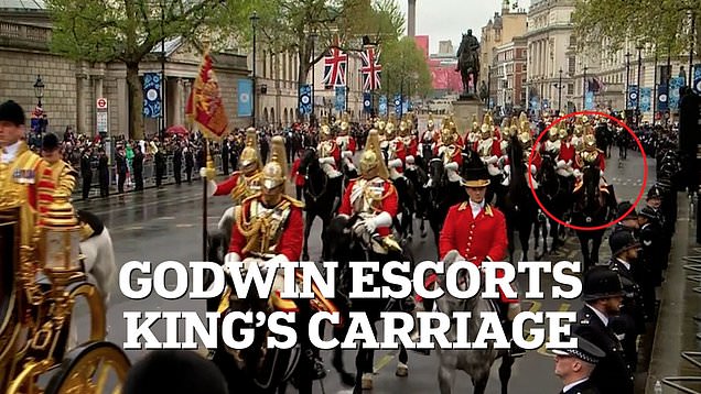 Captain Elizabeth Godwin escorts King's carriage during Coronation