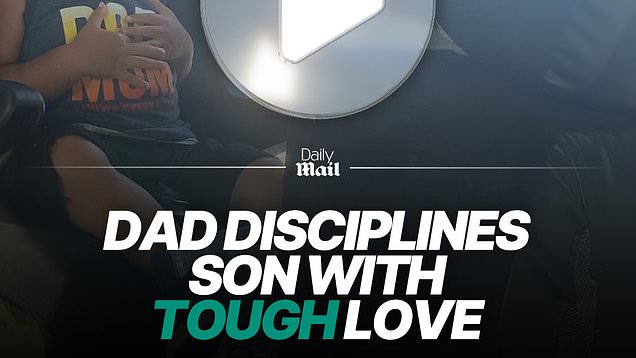 Dad disciplines son with tough love
