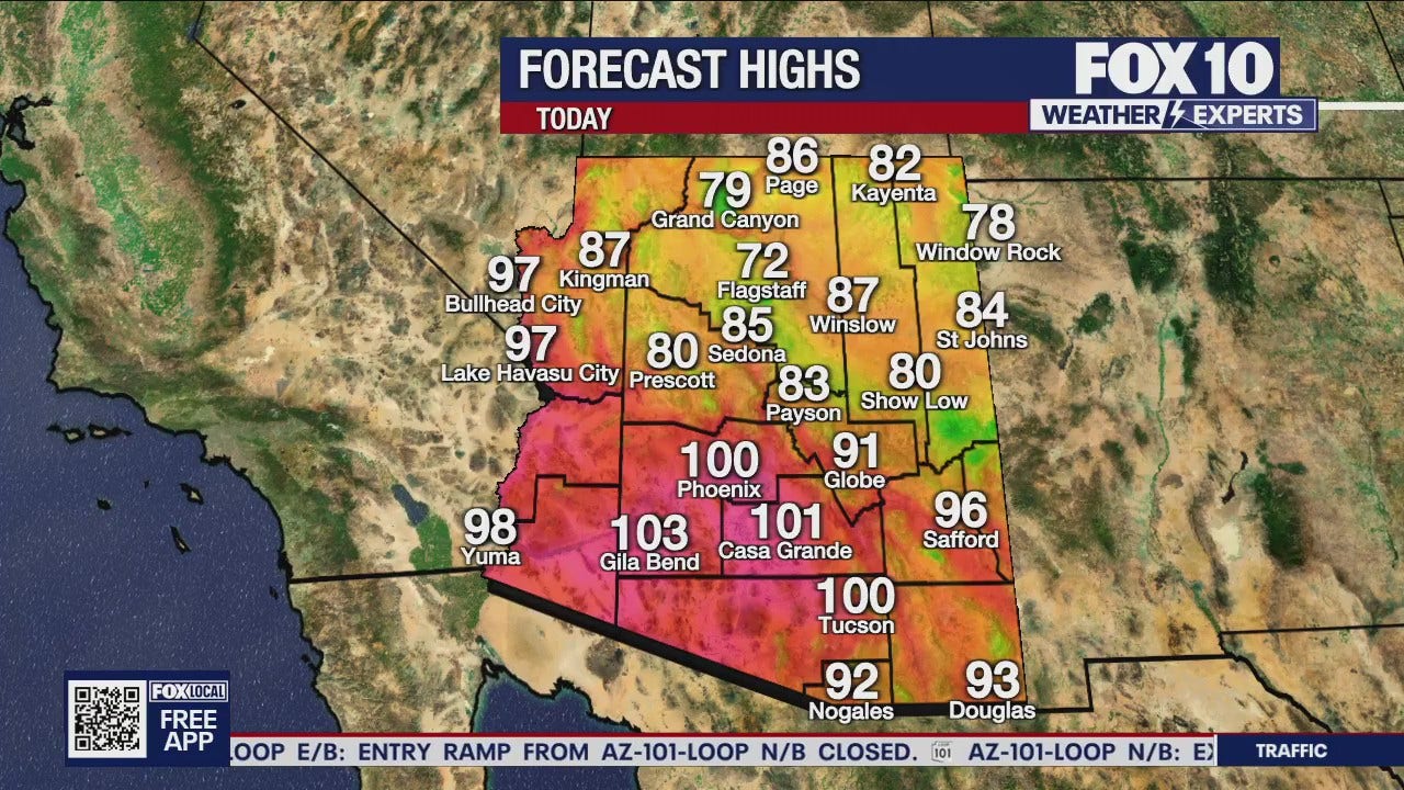 Arizona weather forecast: Warmer-than-normal highs in the state