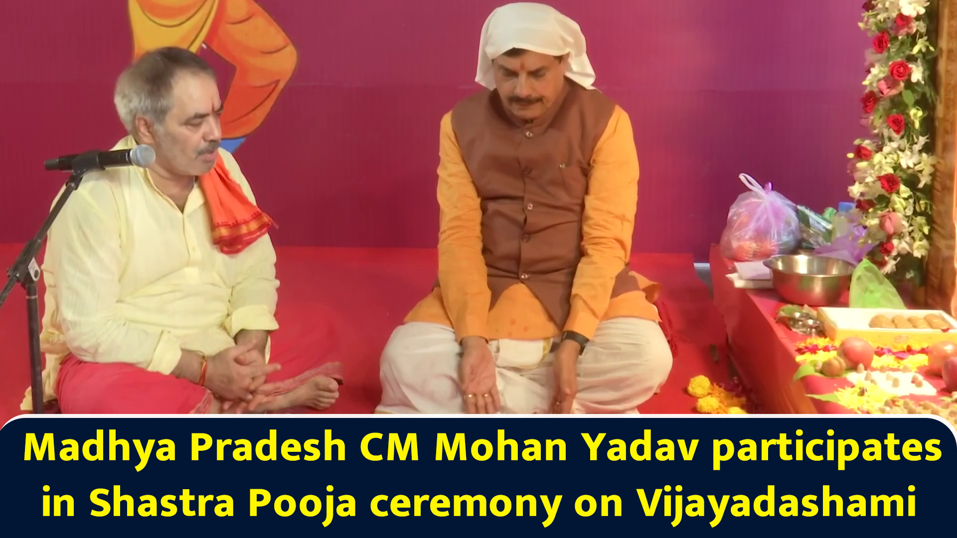 Madhya Pradesh CM Mohan Yadav participates in Shastra Pooja ceremony on ...