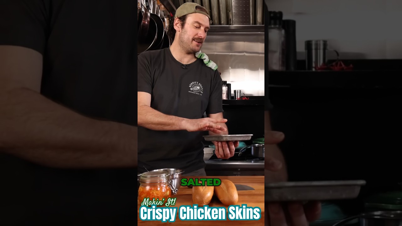 Crisp chicken skins for extra crunch on Bàhn mí sandwiches