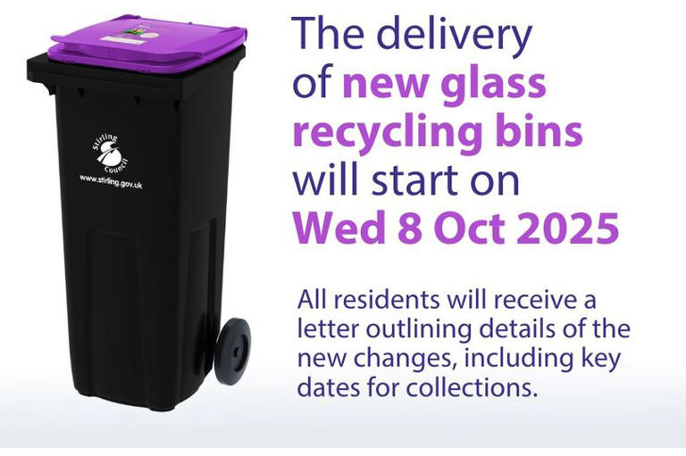 Stirling's new glass recycling bins to be delivered to households from next week - here's what ...