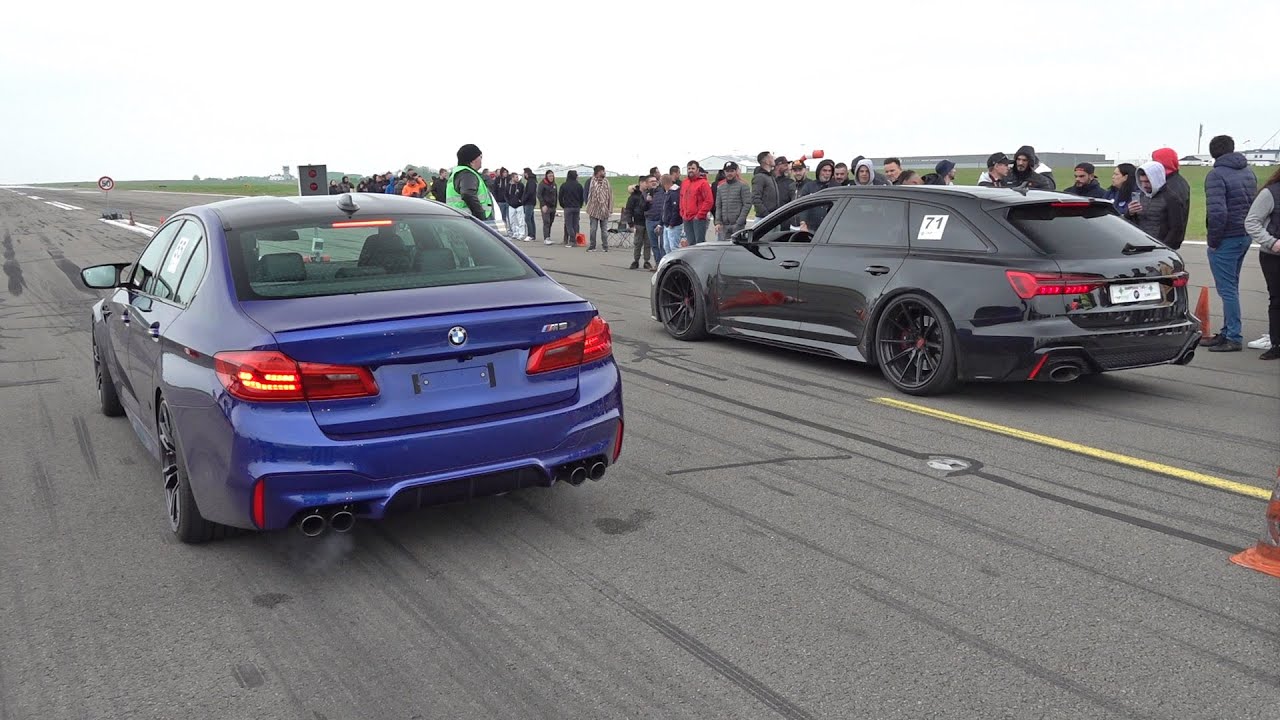 750HP M5 F90 vs 825HP RS6 C8 Drag Race
