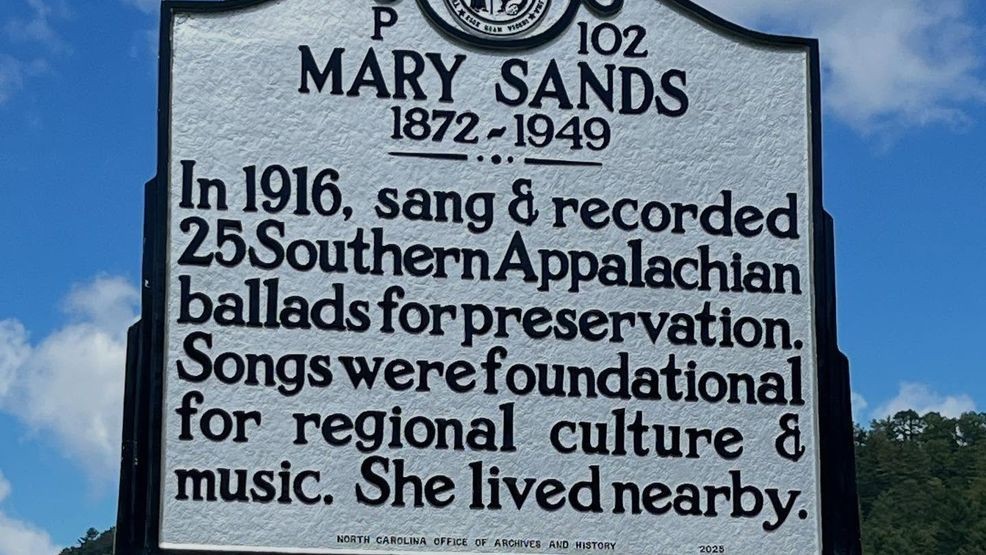 Historical marker placed to honor memory of ballad singer Mary Sands in ...