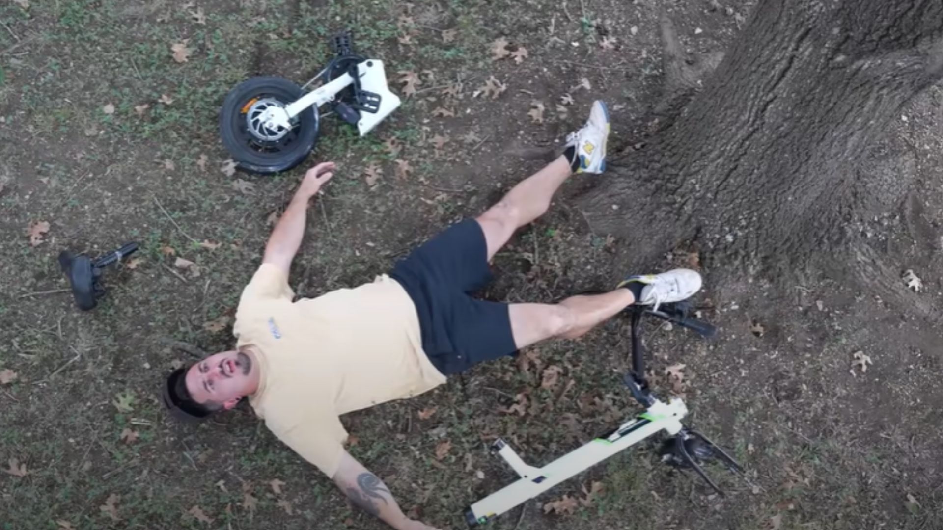 Photos: Inventor straps wrecked e-bike to his body, rides as human ...