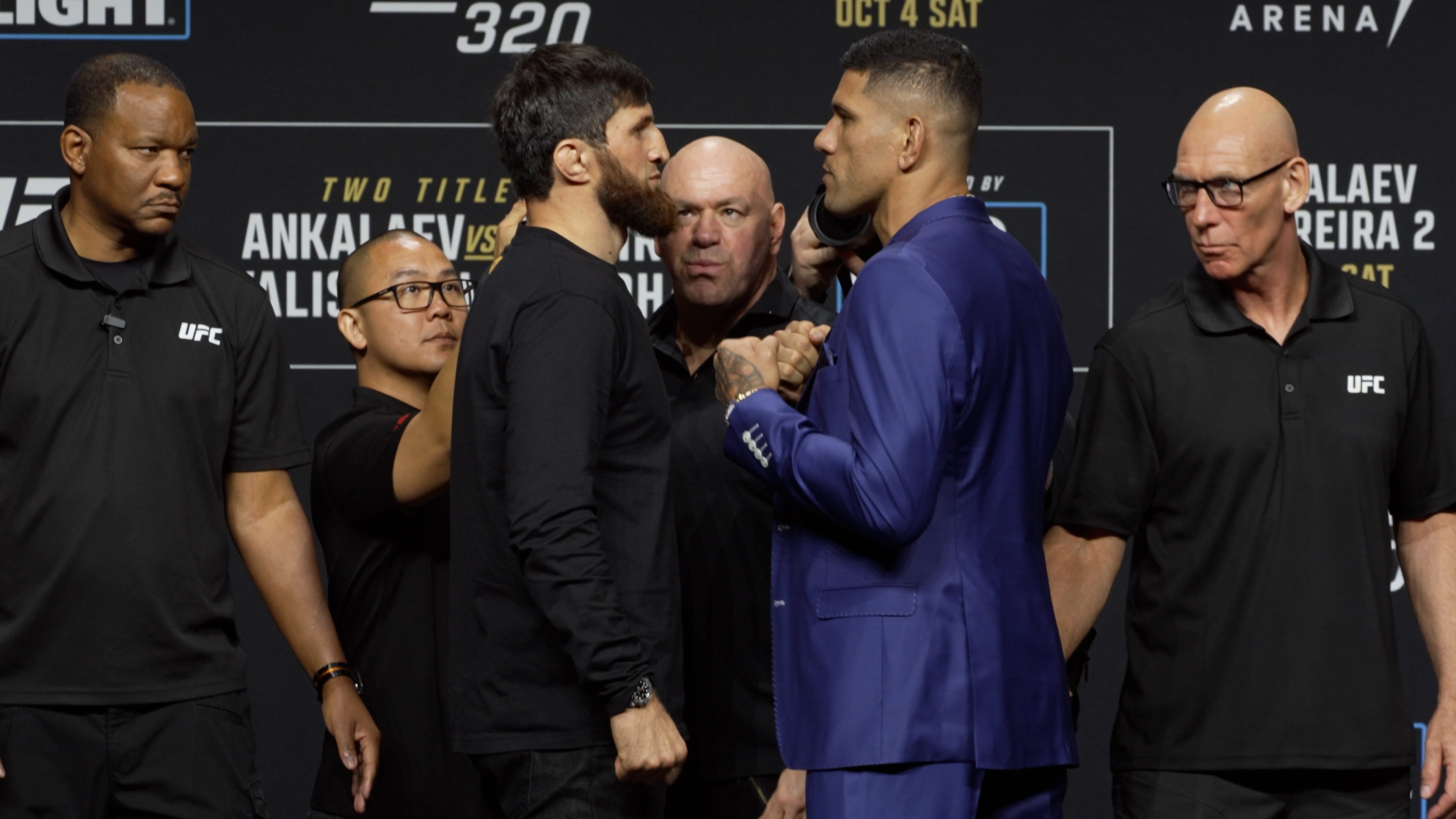 UFC 320 video: Magomed Ankalaev vs. Alex Pereira first faceoff for rematch