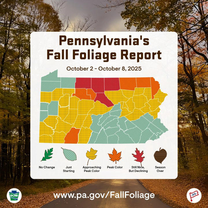 MAP: Most of Pennsylvania approaching peak fall foliage this weekend
