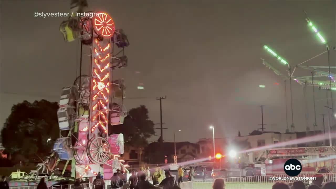 Carnival ride carriage comes loose, almost hitting ground while in ...