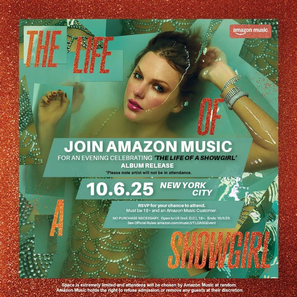AMAZON MUSIC 'THE LIFE OF A SHOWGIRL' ALBUM RELEASE PARTY, NYC