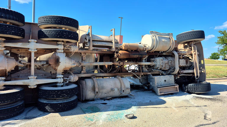 Driver trapped after cement truck rollover in Abilene Wednesday afternoon