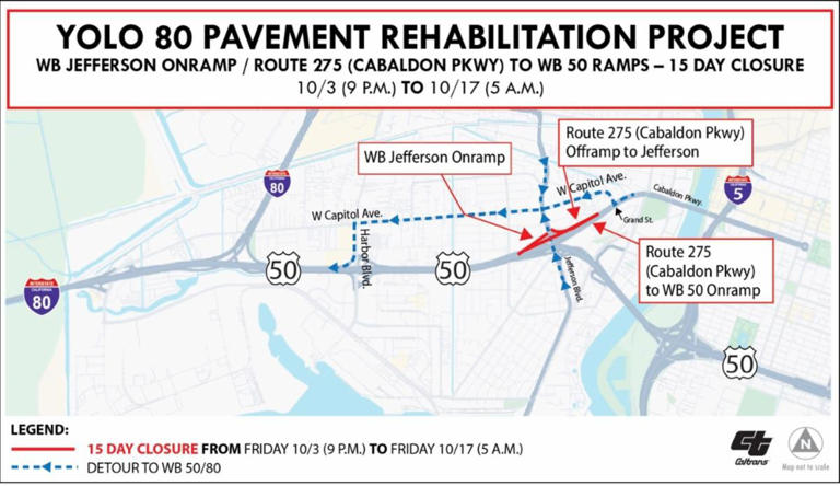 Caltrans extends closure of SR 275/Cabaldon Parkway for pavement work