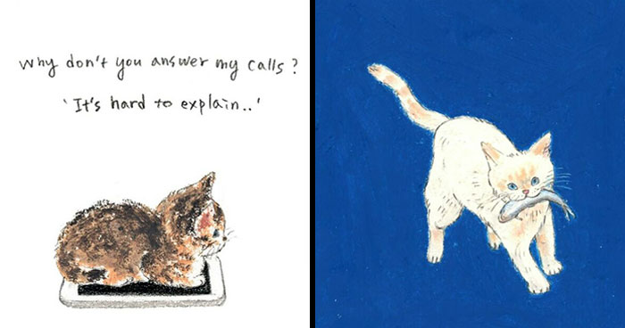 Korean Artist Started To Draw Cats 3 Years Ago, Now She Has The Most ...
