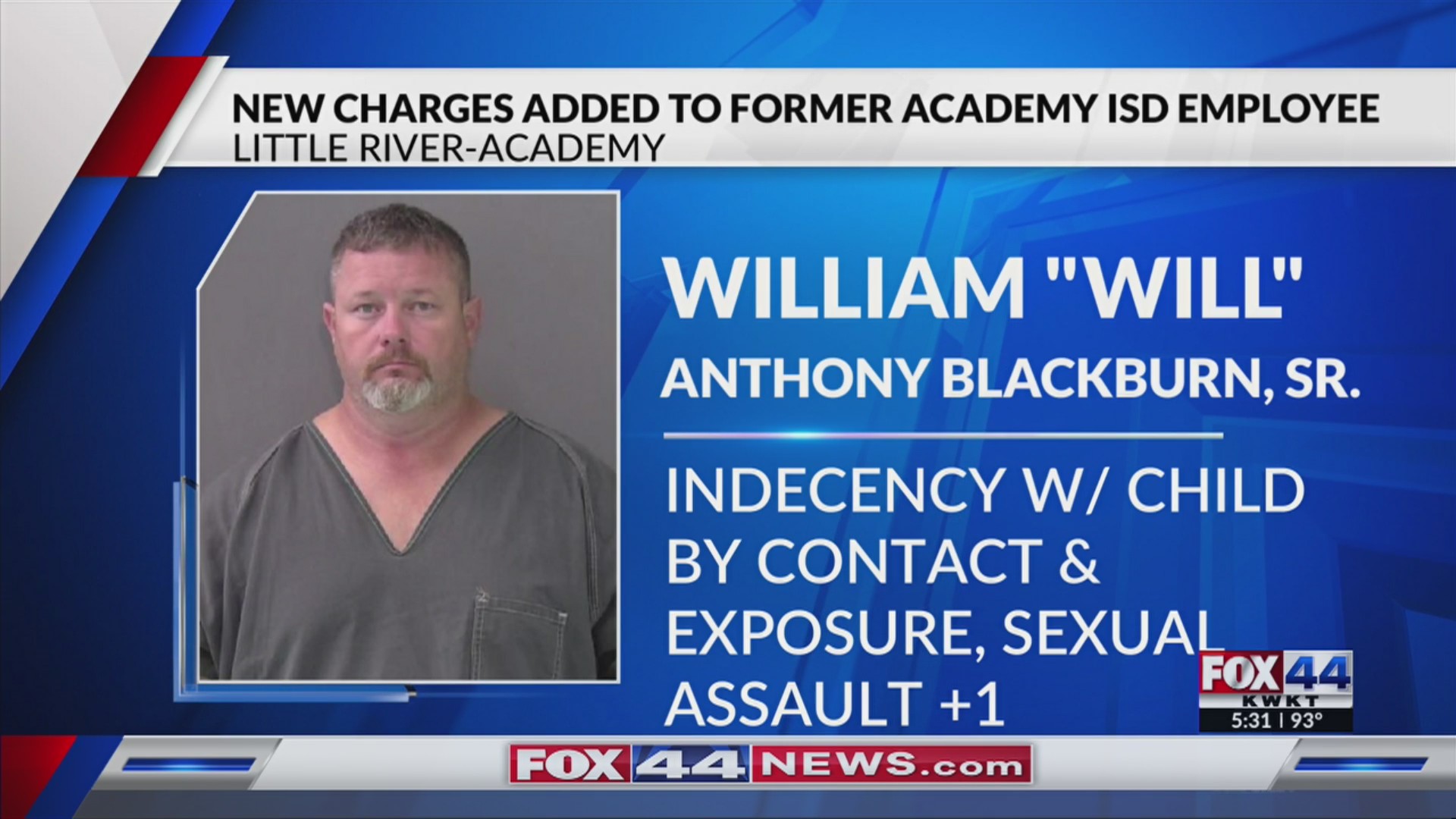 Sex assault charges added against Academy ISD employee