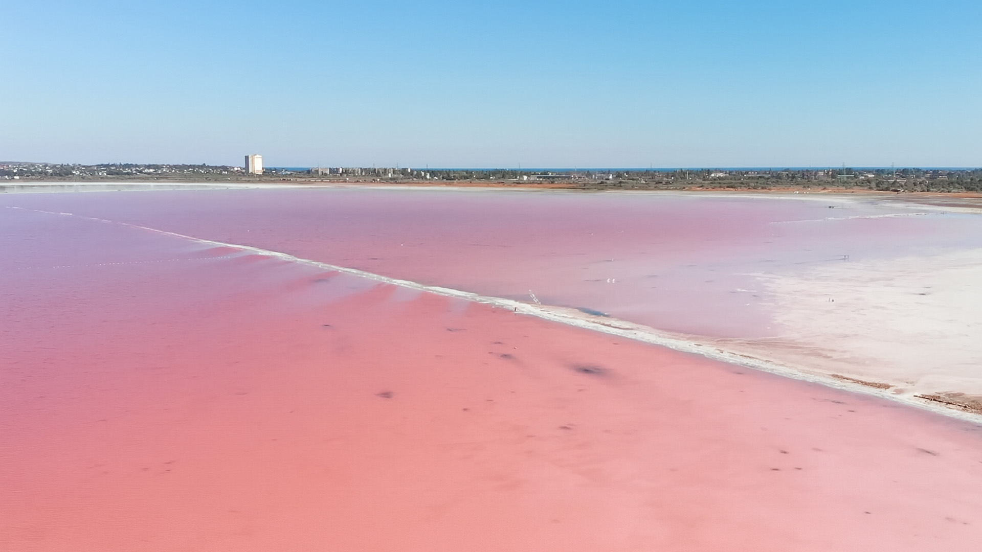 Ukraine Pink Lake – Lemurian or Kuyalnik Salt Lake in 4K