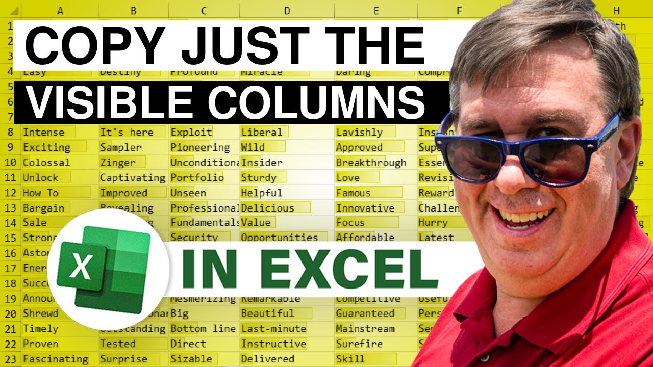 Excel: How to Copy Only Visible Columns Easily