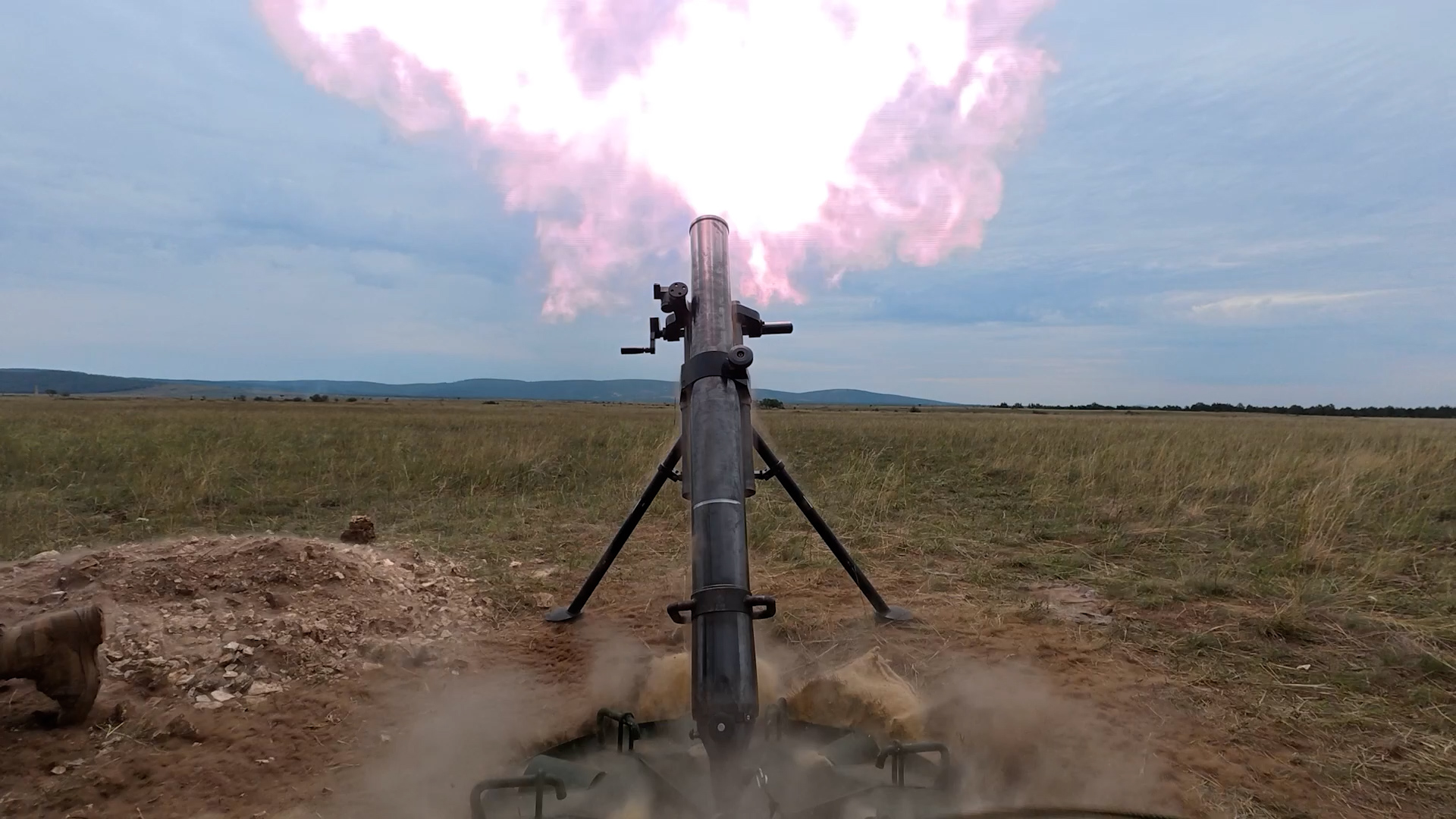 Tir réel de mortier lourd