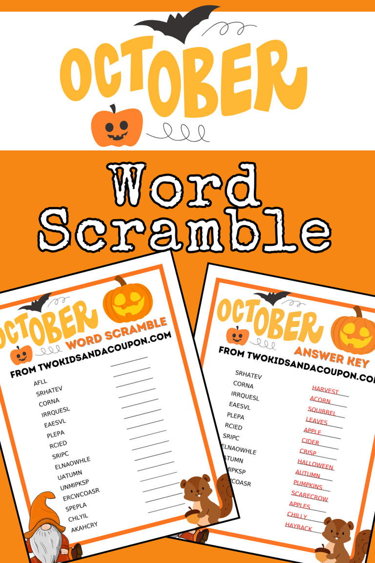 You'll Be "Fall-ing" for This Printable October Word Scramble