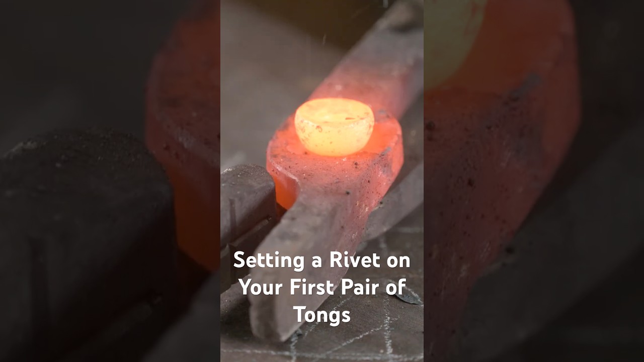 Setting the rivet on your first pair of tongs!