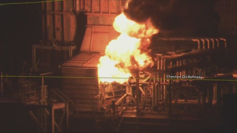 Massive blaze erupts at Chevron’s refinery in El Segundo