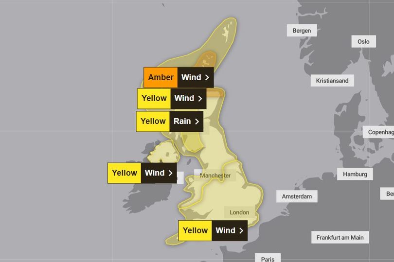 Met Office issues 19-hour weather warning as Storm Amy unleashes 65mph ...