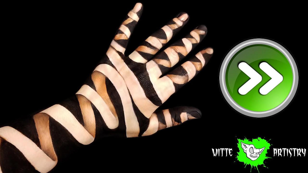 3D Bodypaint: Ribbon Hand Makeup Illusion | Speed Painting