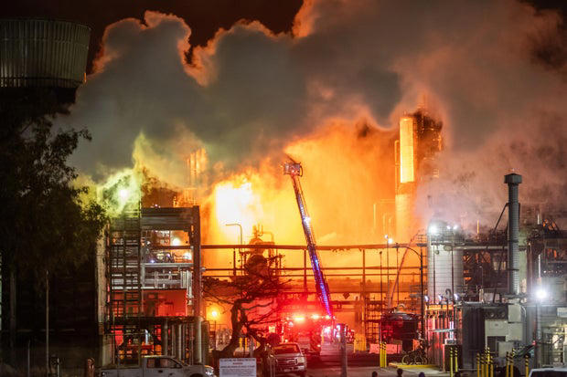 Large fire erupts at Los Angeles-area Chevron refinery in El Segundo