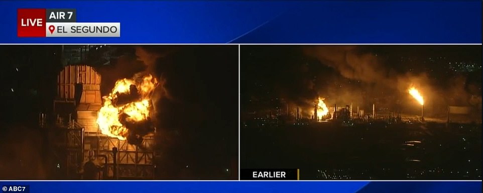 LA oil refinery rocked by explosion as massive fire erupts