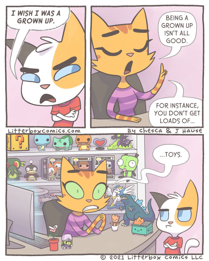 My Parenting Experience In 27 Comics With A Feline Twist (New Pics)