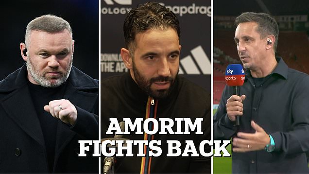 Amorim hits back at tactics criticism from Rooney & Neville