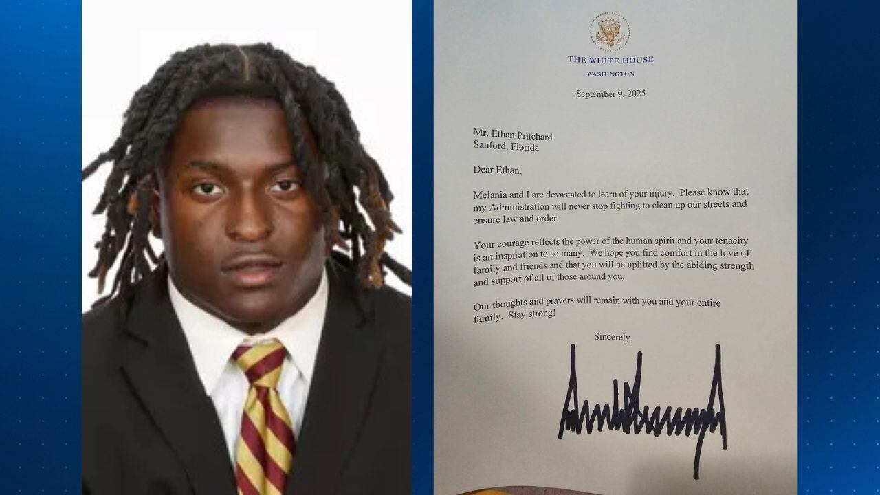 Trump pens letter to FSU football player recovering from shooting