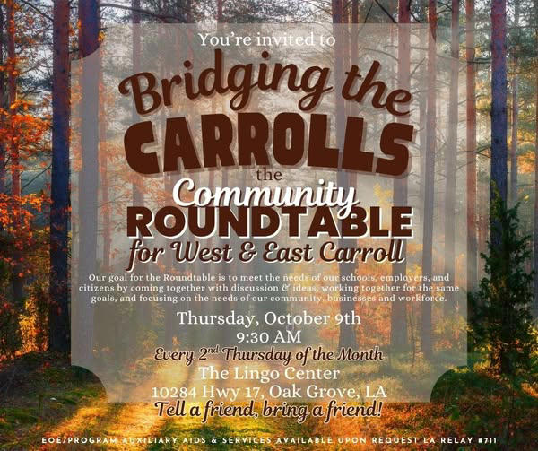 East and West Carroll Parishes to host Bridging the Carrolls community ...