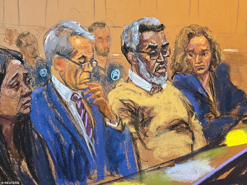 Diddy resembles 'The Scream' painting in court sketch