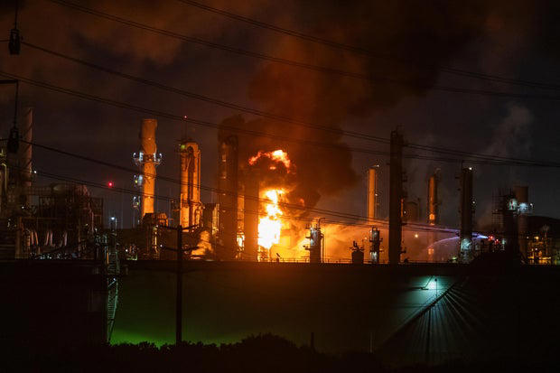 Large fire erupts at Los Angeles-area Chevron refinery in El Segundo