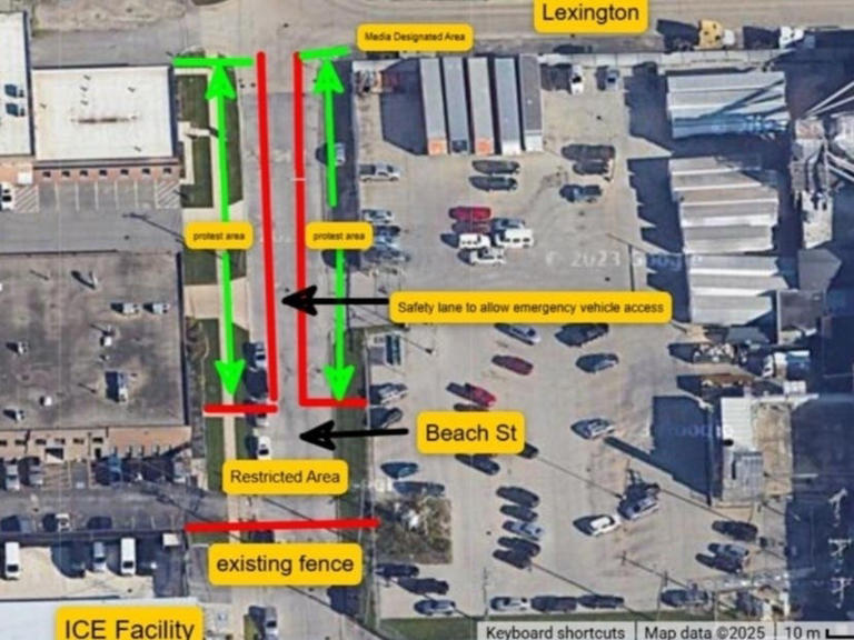 Designated Protest Areas Set Up Outside ICE Facility In Broadview: Police