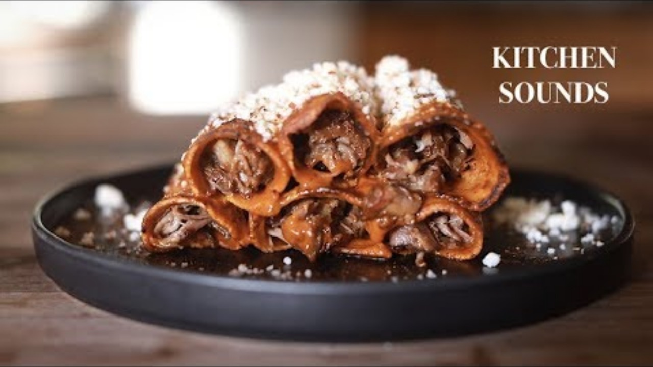 Bourbon & Guajillo Oxtail Enchiladas (Kitchen Sounds ONLY)