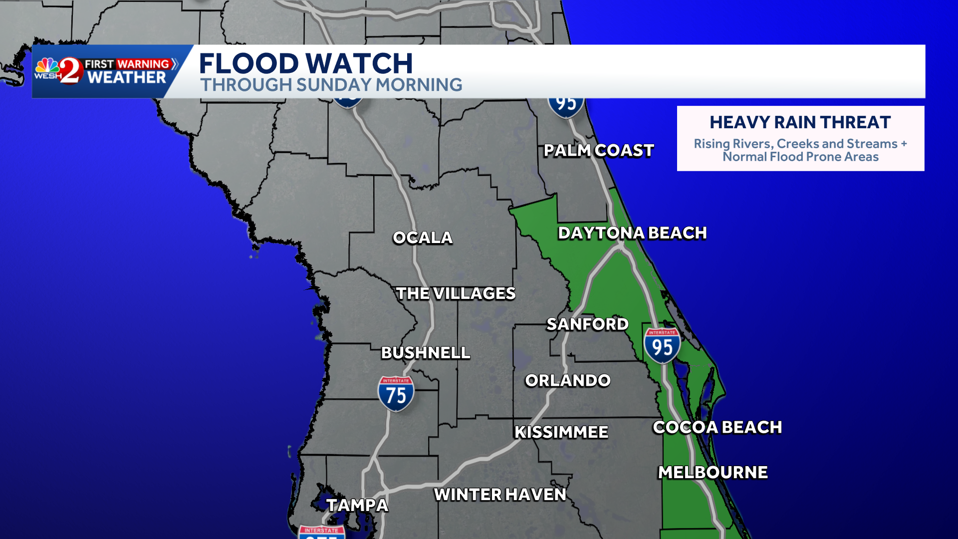 Showers expected in Central Florida through the weekend