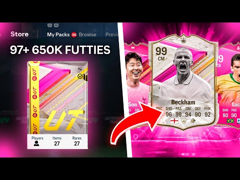 I opened 40 x 650K 97+ guaranteed Futties packs in FC 24!