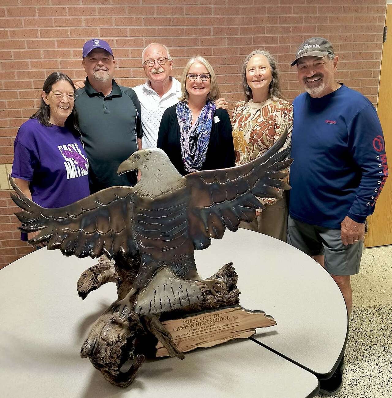 CHS Class of 1975 presents Eagle sculpture to Jennifer Boren
