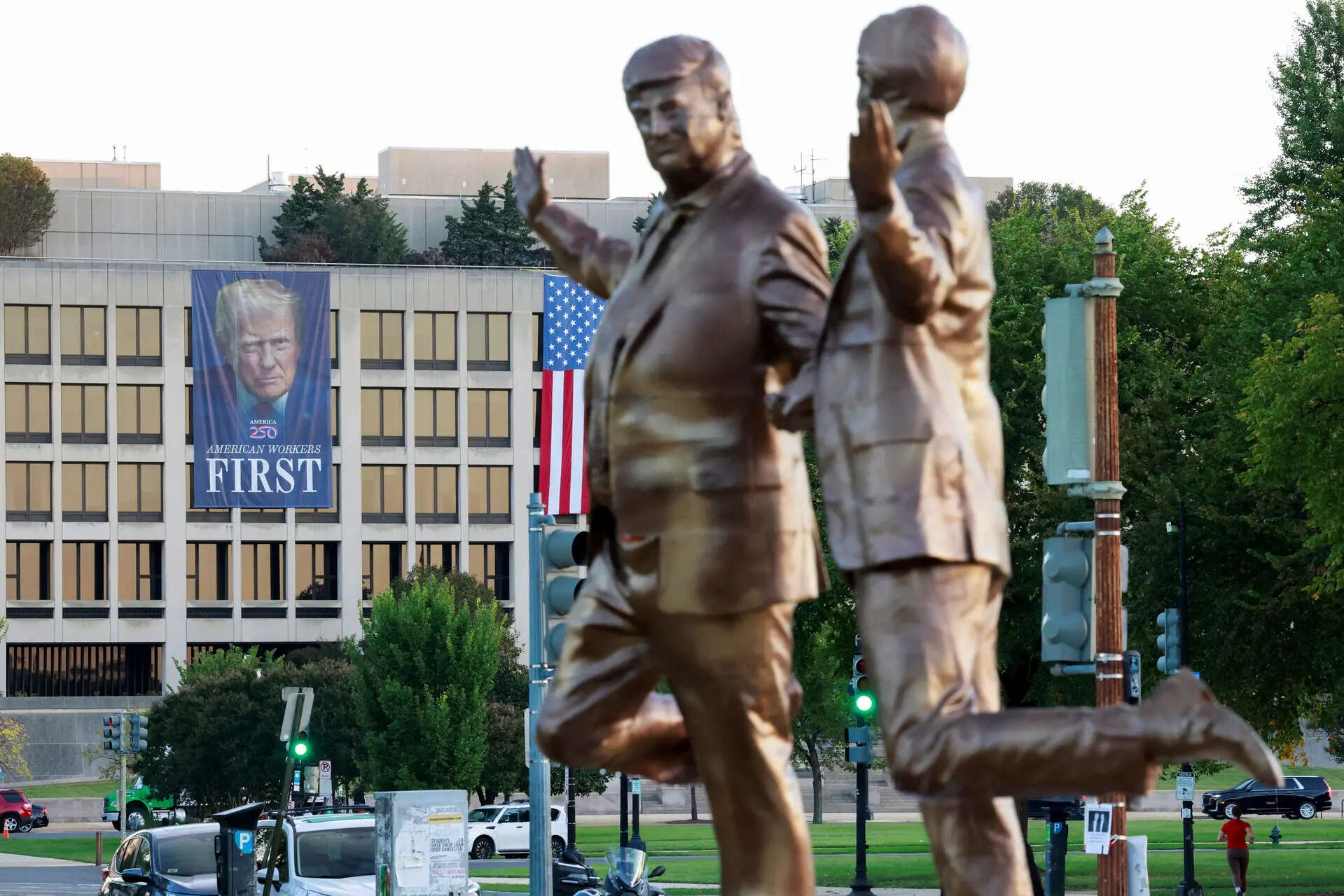Donald Trump-Jeffrey Epstein 'Friends' statue becomes top trending ...