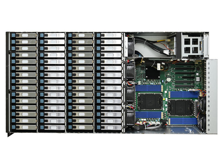 You can put 70 SSDs and HDDs in this case to deliver almost 3PB ...