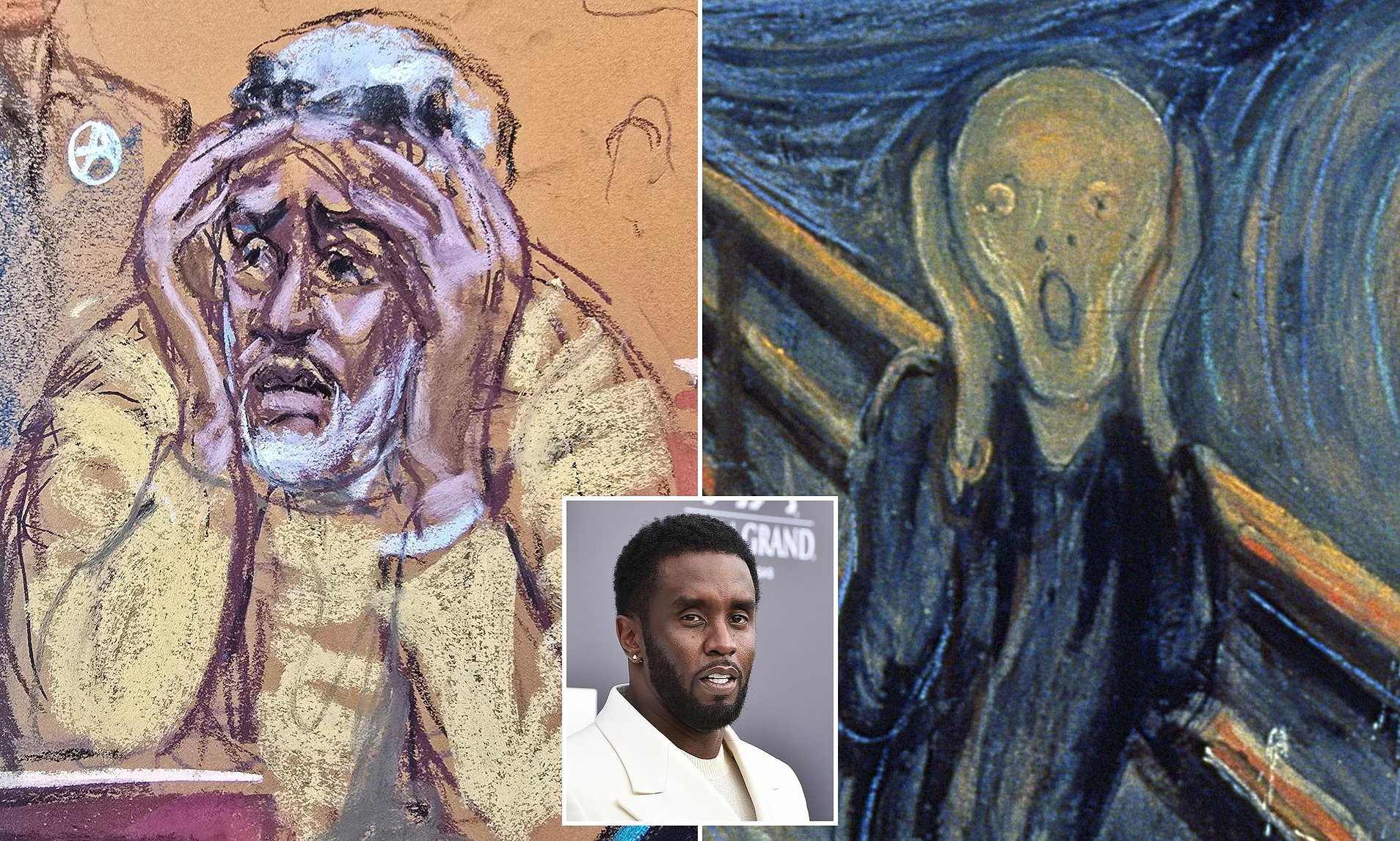 Distraught Diddy is double of iconic 'The Scream' painting as rapper ...