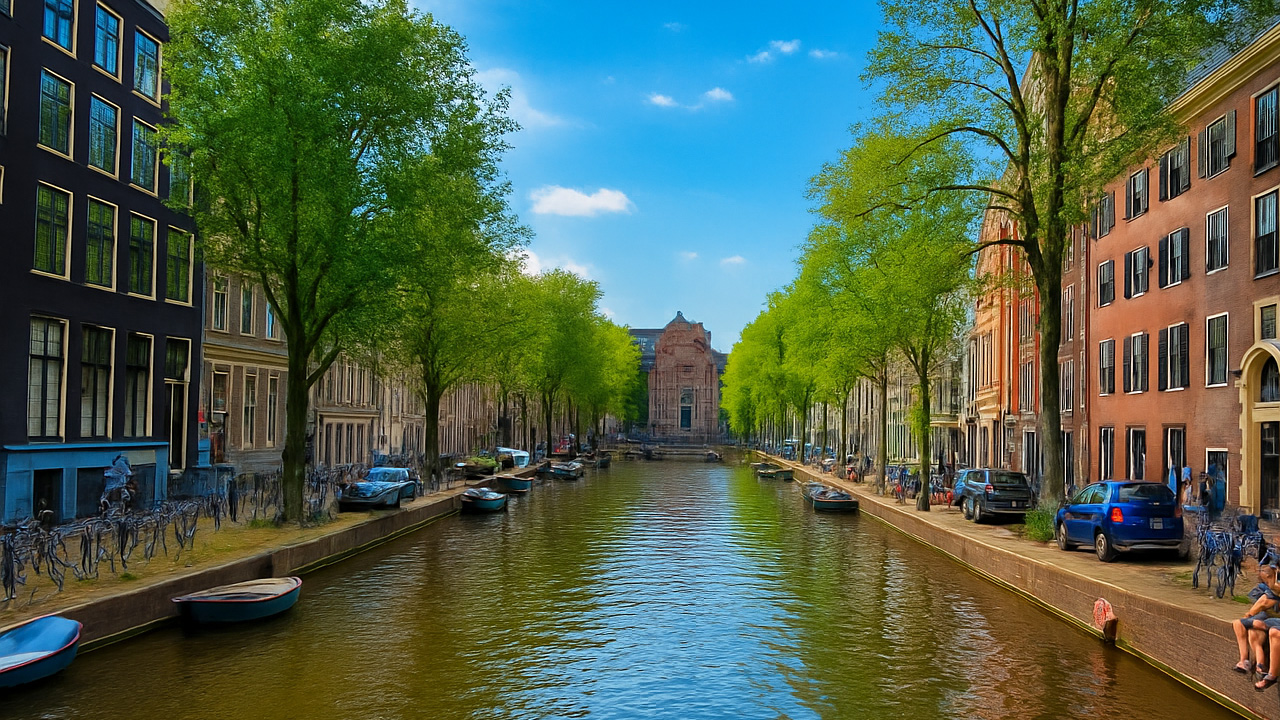 Amsterdam Walking Tour – Saturday in Downtown Streets 4K