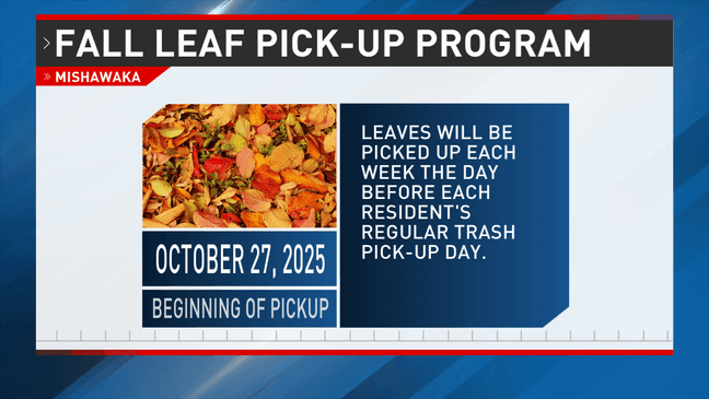 Fall leaf pick-up program in Mishawaka