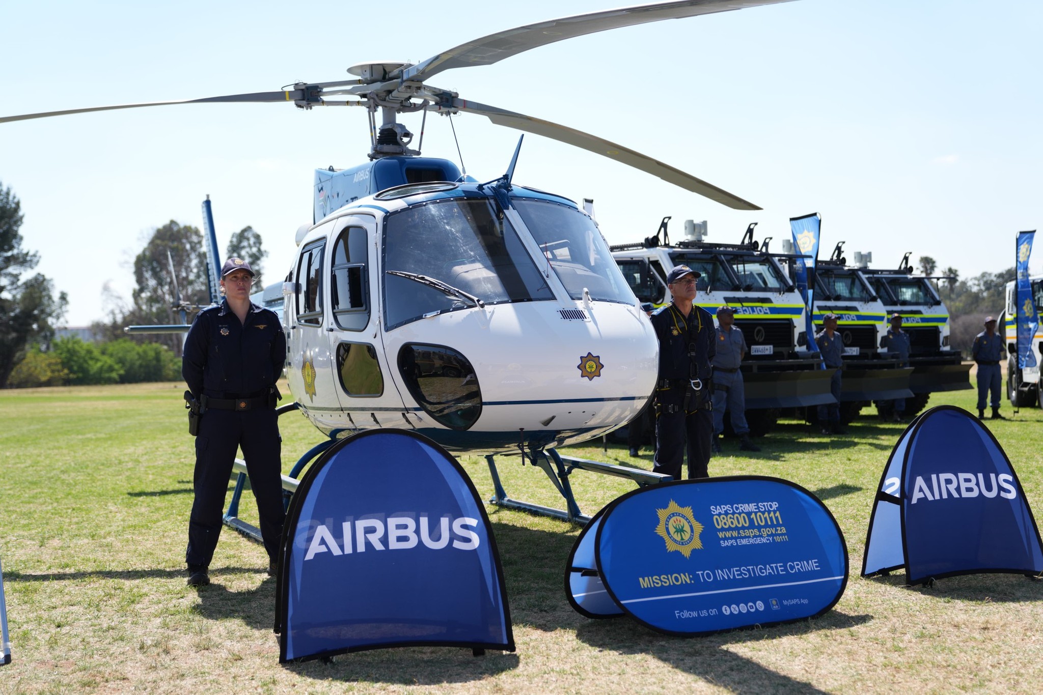 SAPS launches new helicopters and armoured vehicles