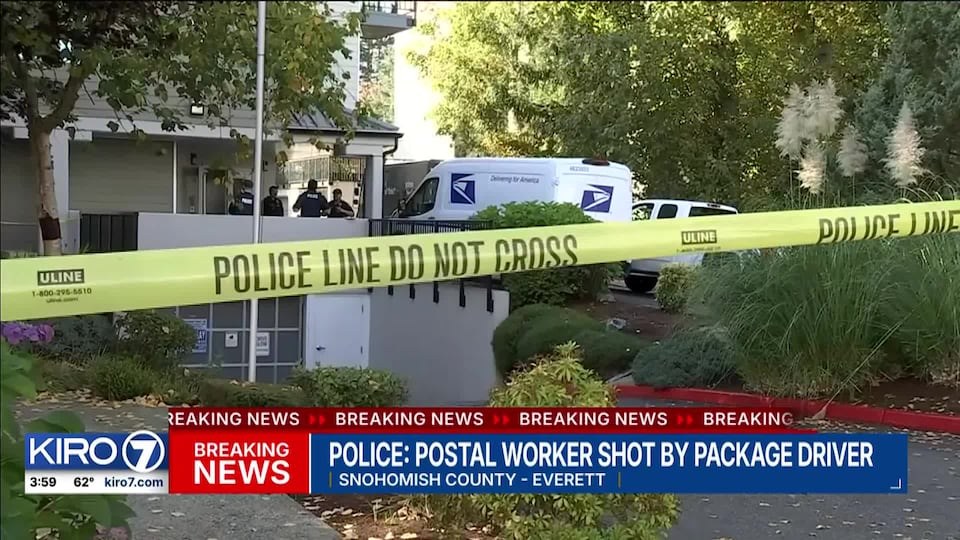 VIDEO: Postal worker shot by package driver in Everett