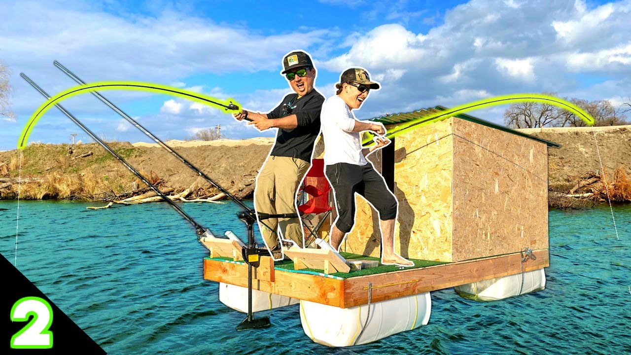 Fishing homemade quarantine boat for first time nearly sinks